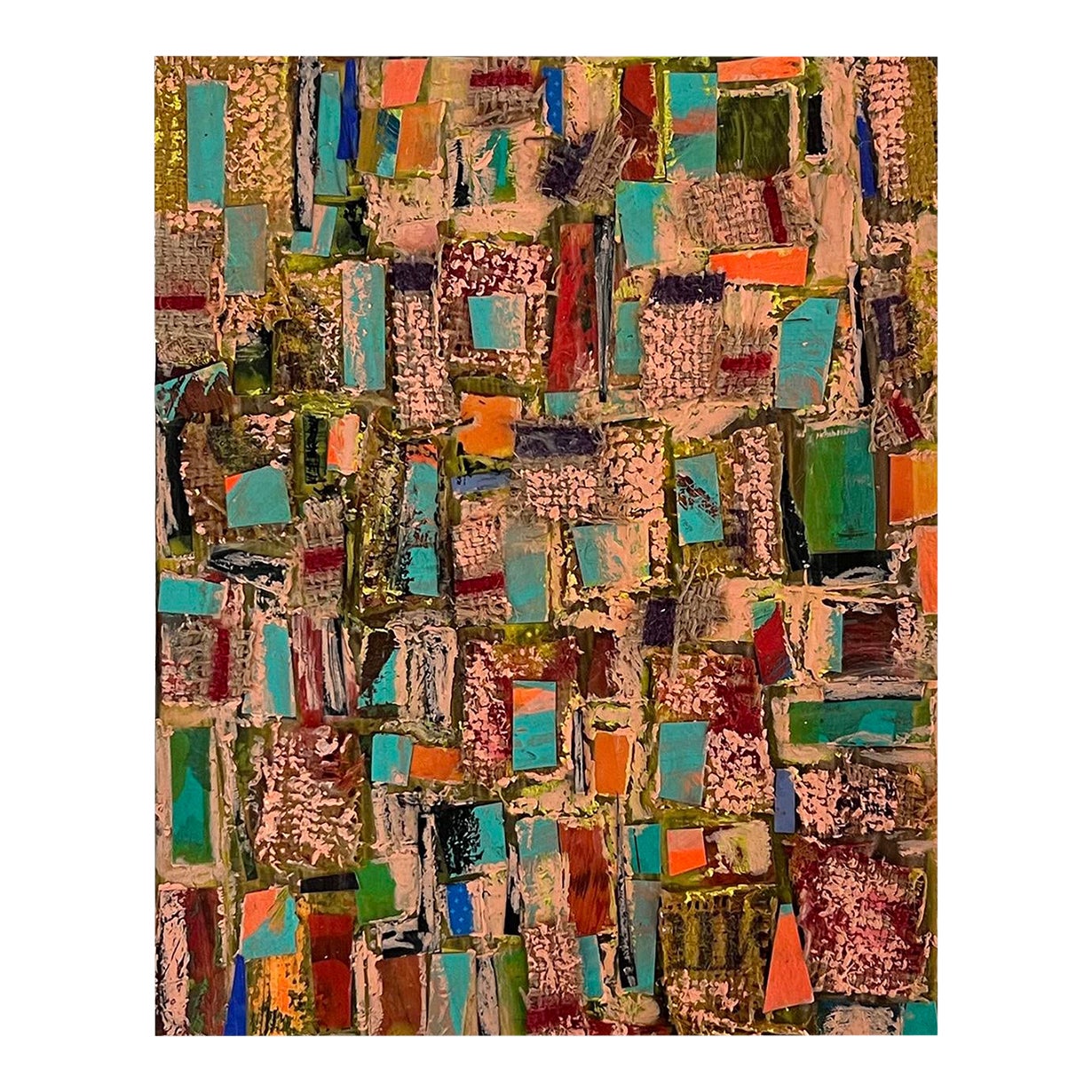 Contemporary Abstract Collage on Dibond Painting "There" by Deanna ...