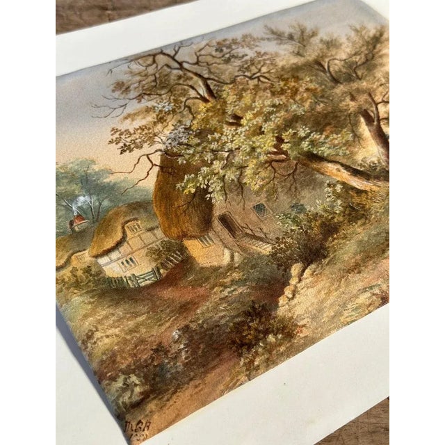 Original Antique Watercolor Painting 19th C. Landscape | Chairish