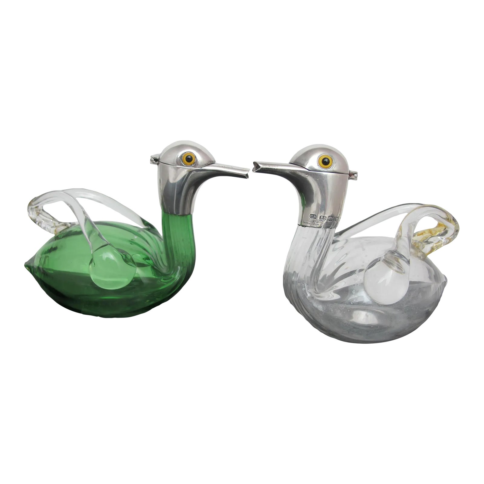 Victorian Cornelius Saunders & Francis Shepherd Duck Sterling Glass ...