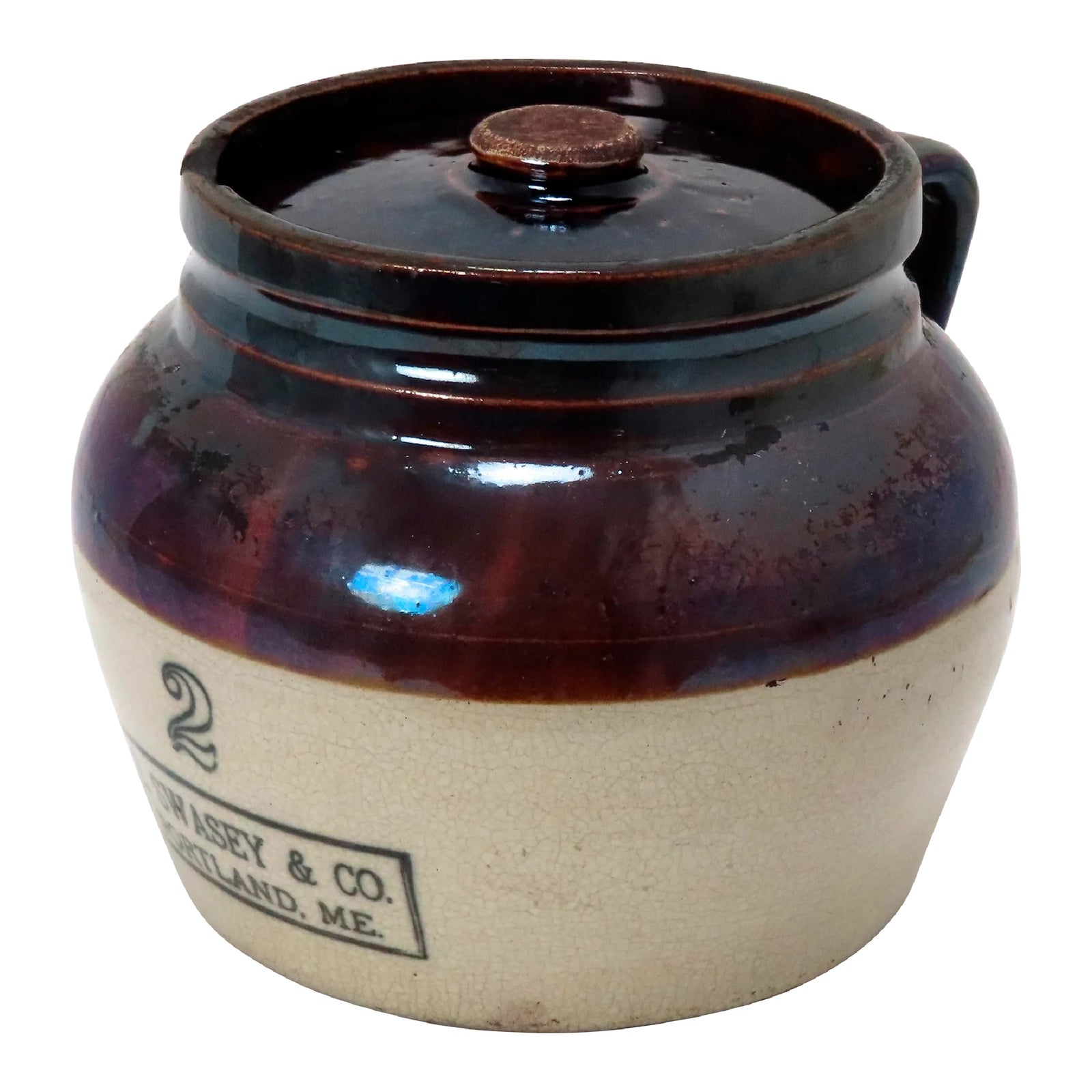 Antique American Stoneware Boston Baked Beans Cooking Pot From Portland ...