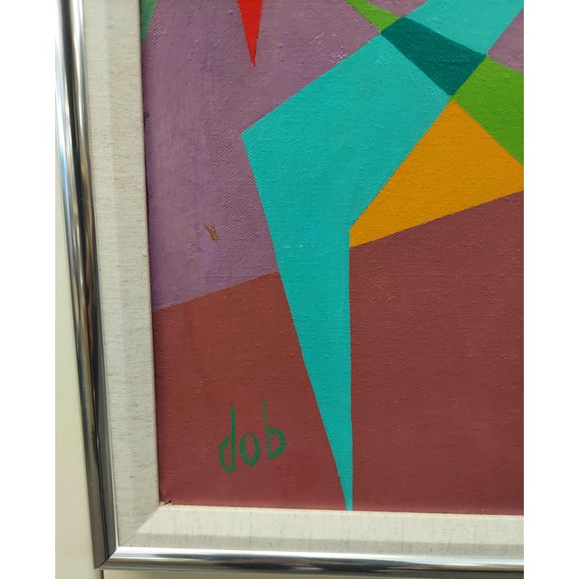 1960s Florida Artist Joseph O. Brun Large Oil Painting " Gardon of Eden ...