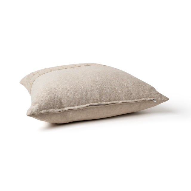 Wren Handcrafted Natural Linen Pillow With Vintage Textile Panel | Chairish