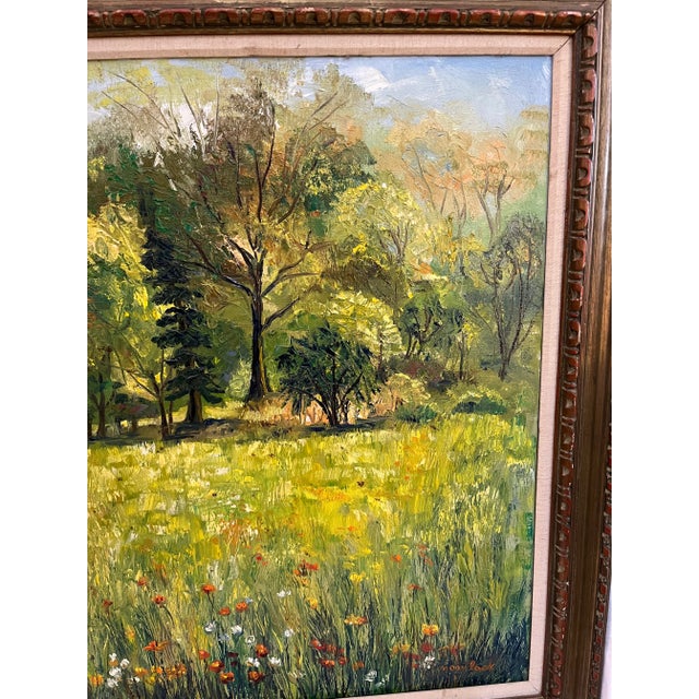 1950s Edith Montlack Expressionist Landscape Oil on Canvas Painting ...