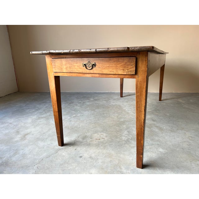 Antique French Rustic Country Farmhouse Rectangular Dining Table | Chairish