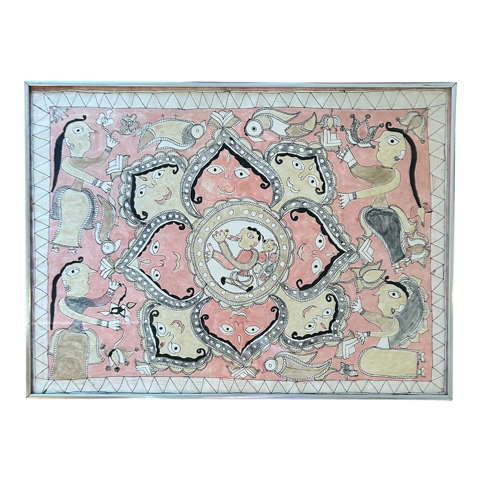 20th Century Mahbubani Watercolor Painting, Framed | Chairish