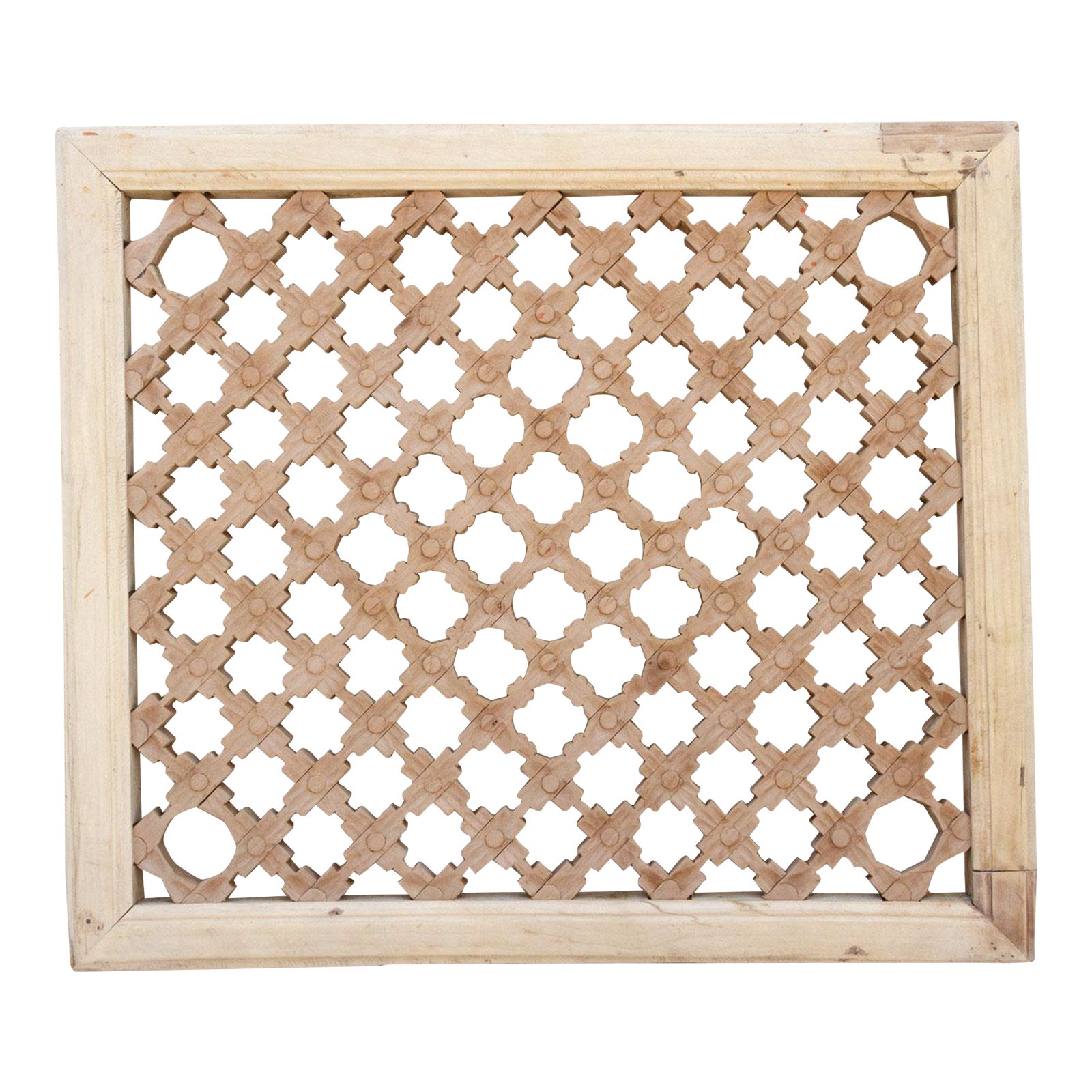 Bleached Wood Floral Lattice Panel | Chairish