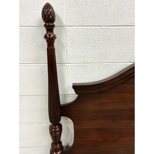 Vintage Kincaid Full or Queen Convertible Pinecone Finial Pediment Poster Bed | Chairish