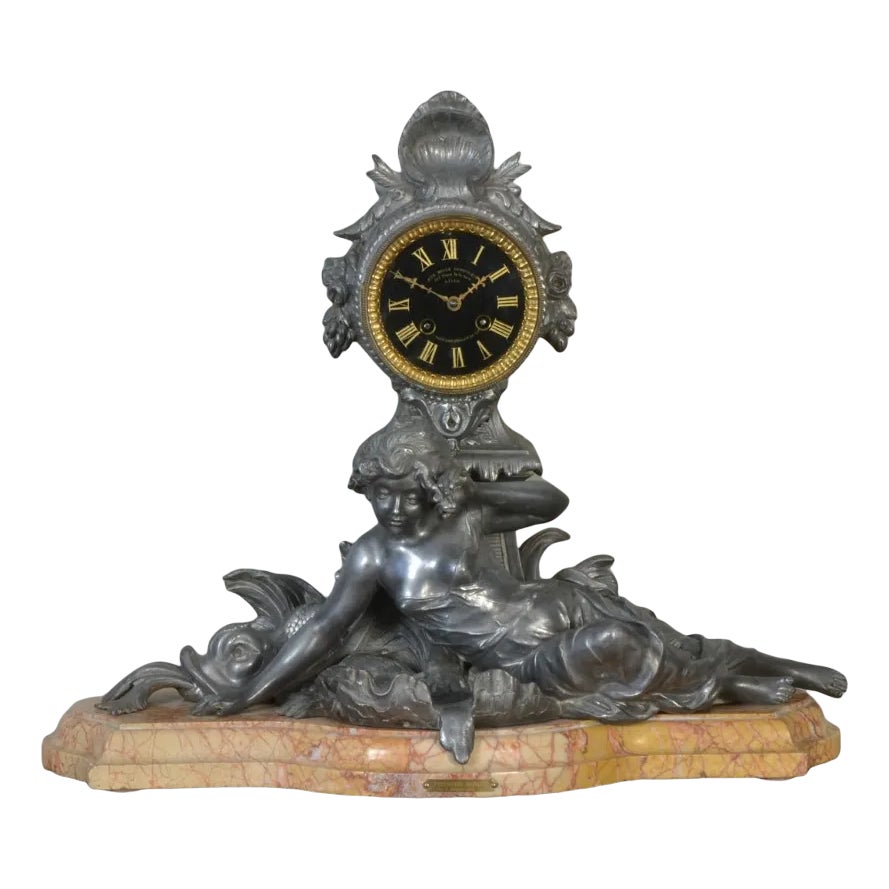 French Mantel Clock Le Premier Miroit from Francois Moreau | Chairish