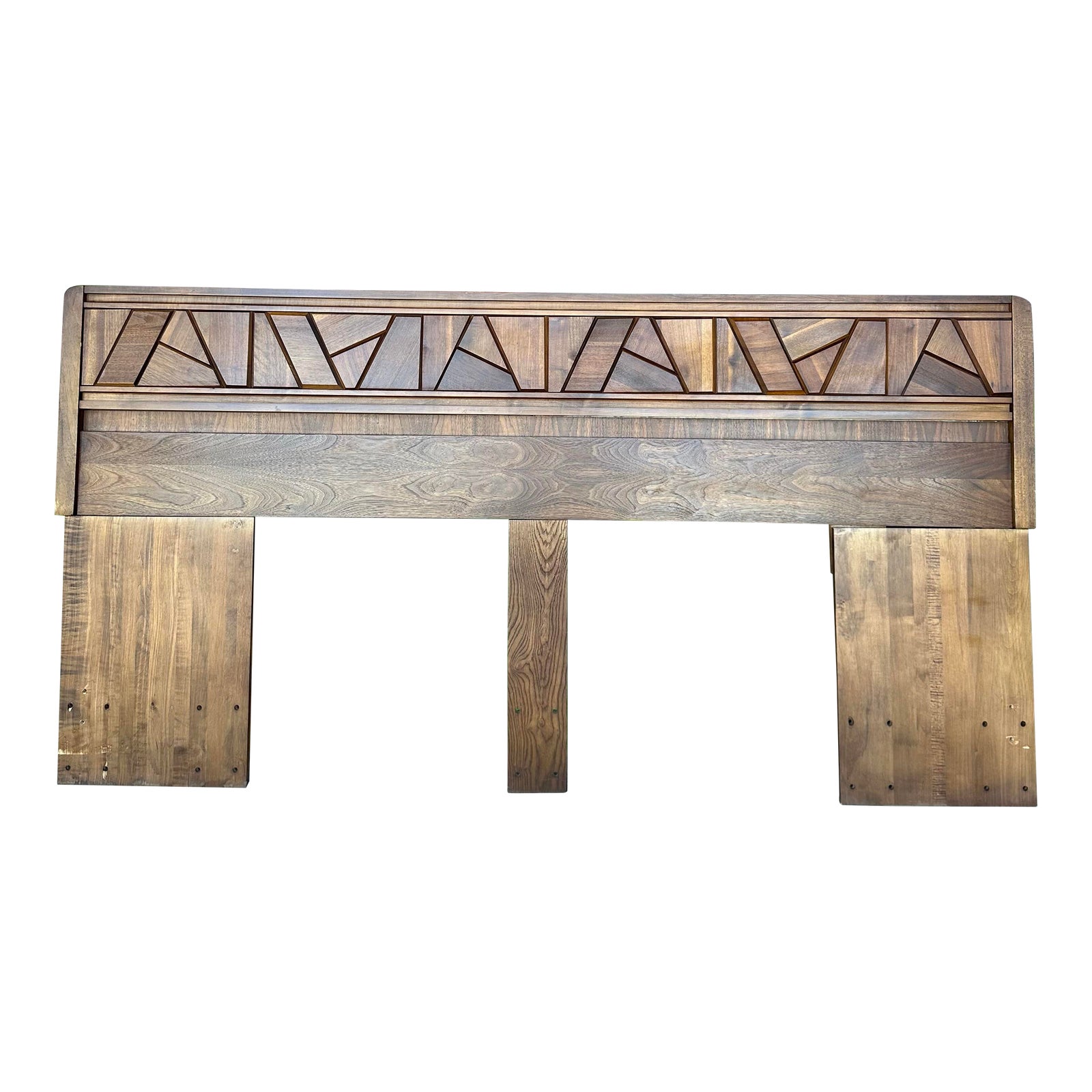 Topega Sculpted Brutalist King Size Headboard | Chairish