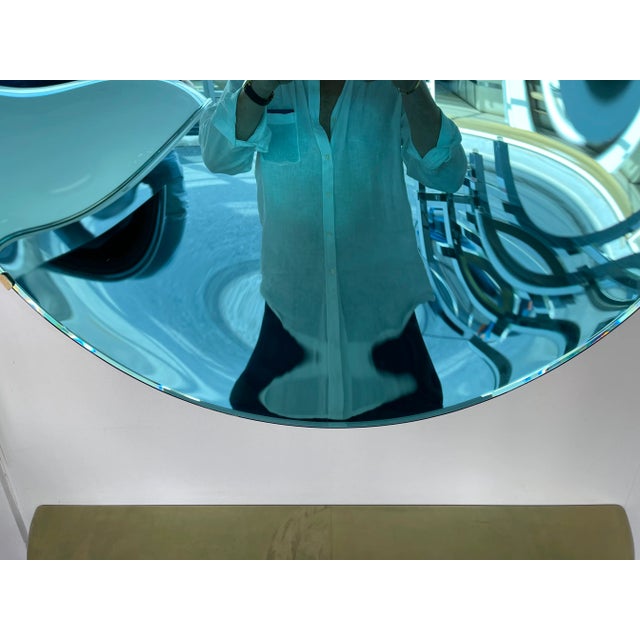 Contemporary Acquamarina Curve Mirror, Italy | Chairish