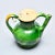 French Green Water Jug With Wooden Lid | Chairish