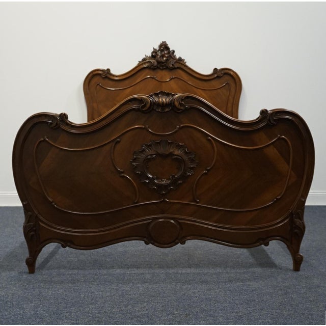 Vintage Antique Bookmatched Walnut French Provincial Louis XVI Rococo ...