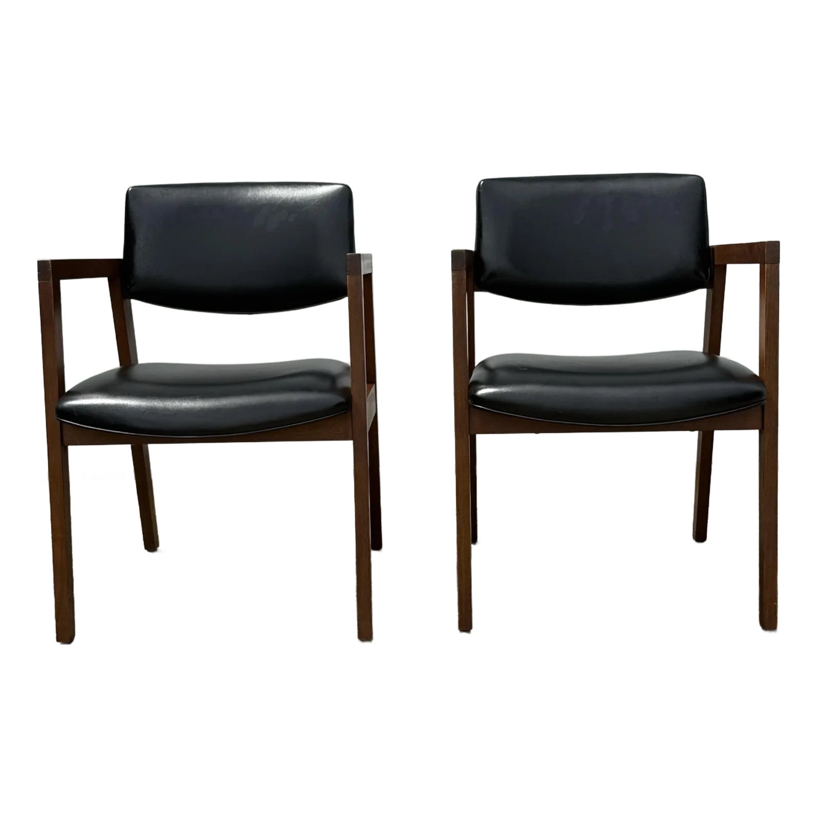Pair of Mid-Century Lounge Chairs Walnut Open Arm Lounge Chairs #1 ...