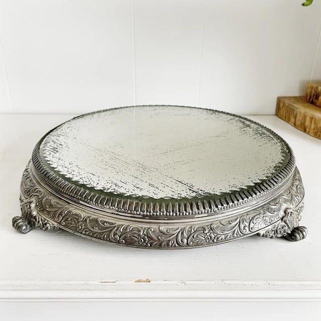 Antique Victorian Footed Mirrored Plateau | Chairish