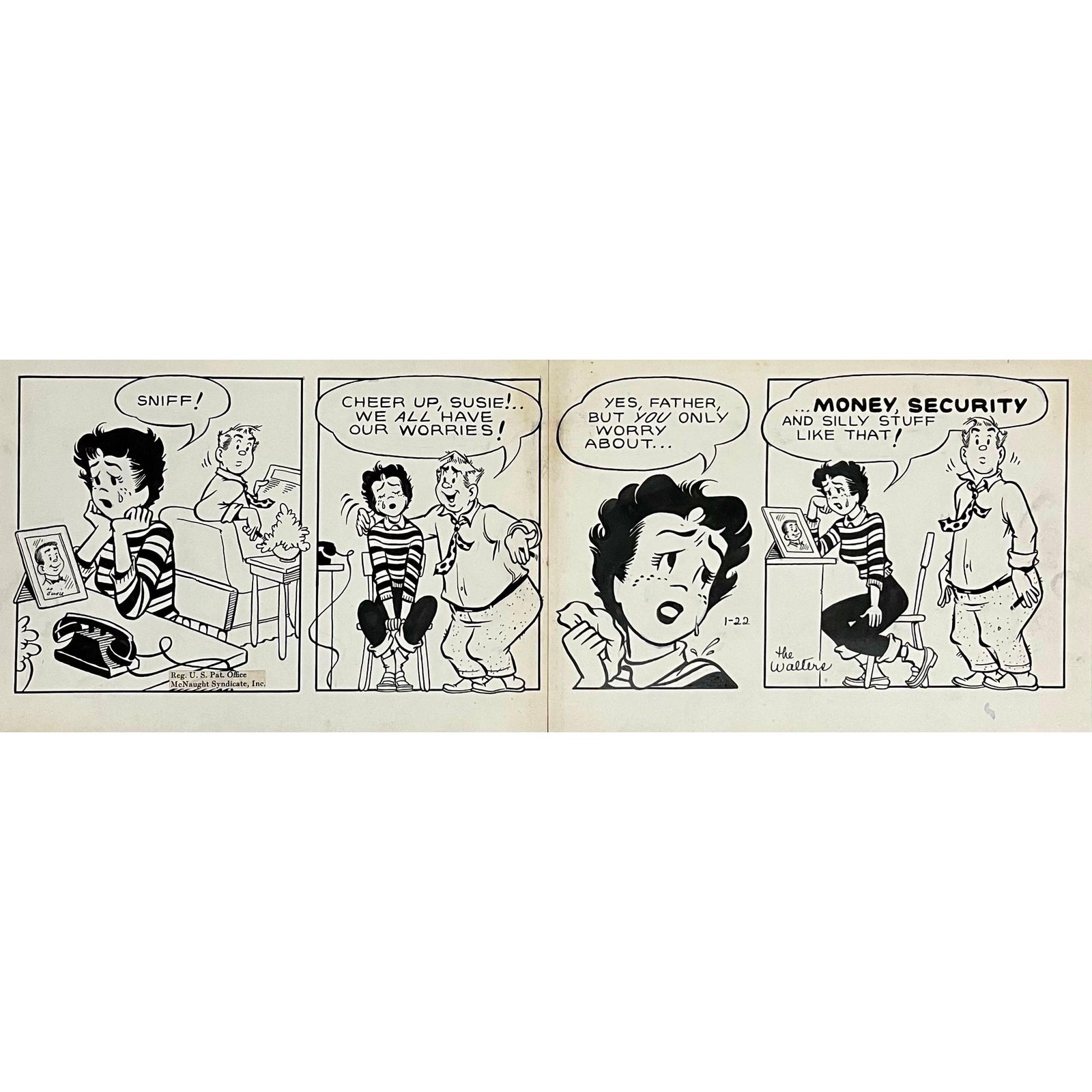Jerry Walter & Linda Walter, Original Vintage Syndicated Ink Drawing ...