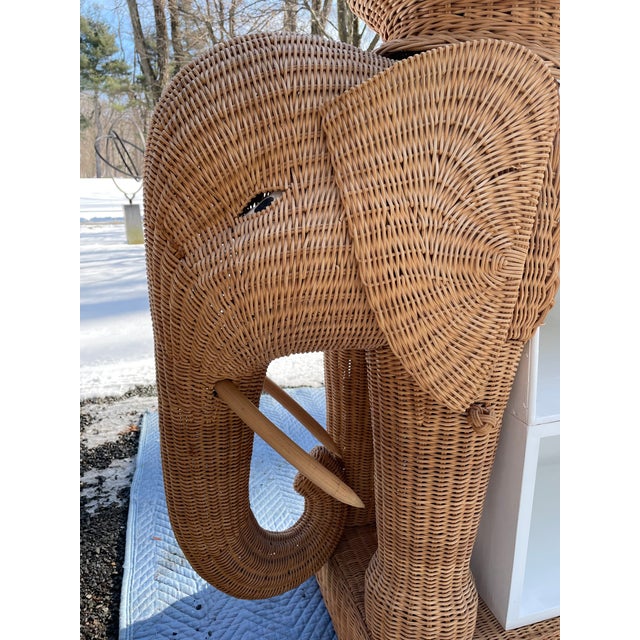 Vintage Rattan Elephant Bar | Chairish