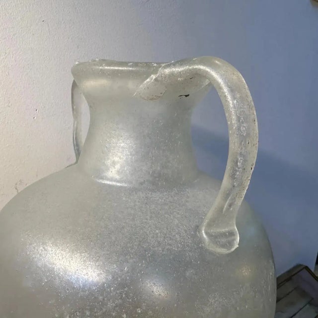 1960s Cenedese Attributable White Scavo Murano Glass Big Amphora Vase ...