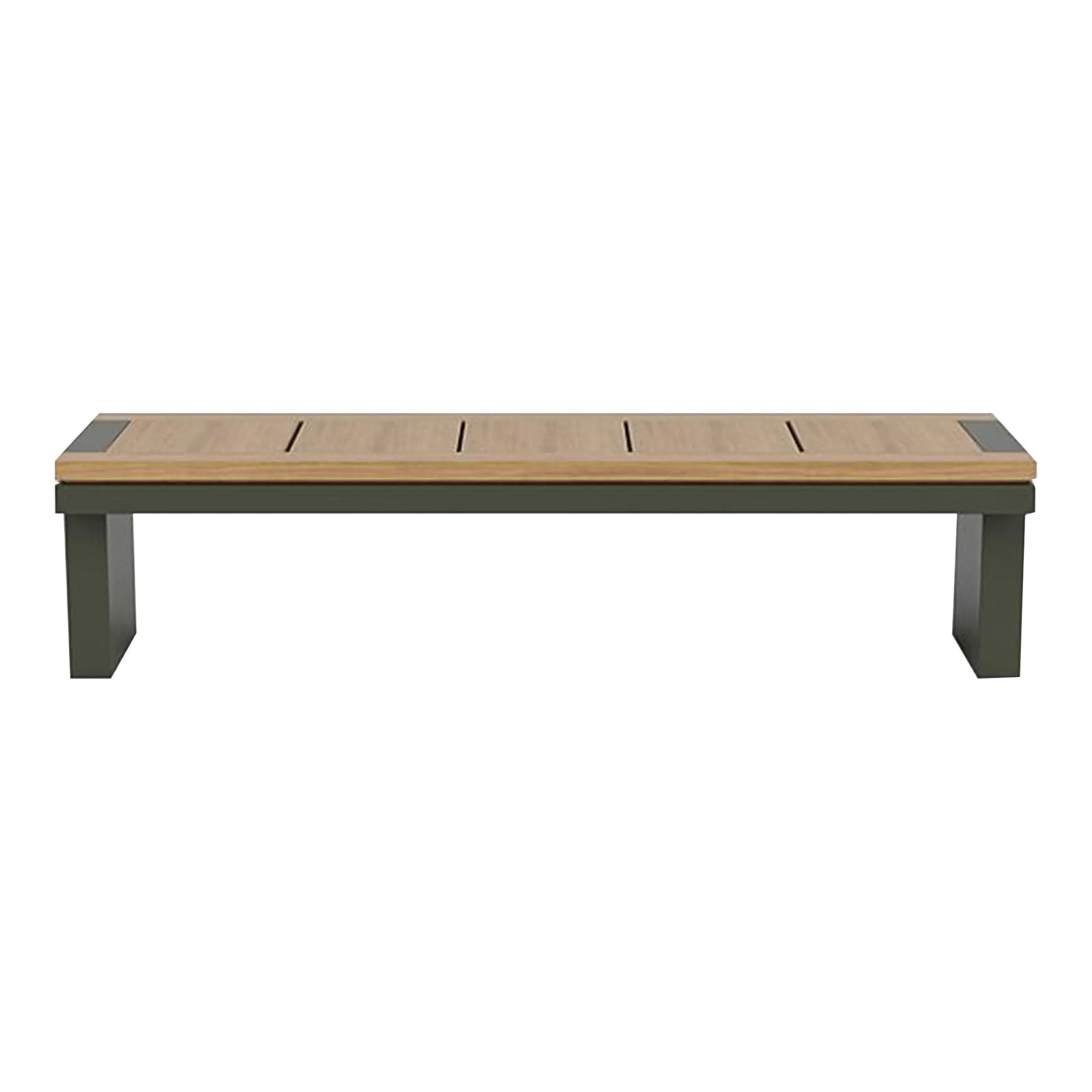 Sutherland Teak and Aluminum Peninsula Bench | Chairish