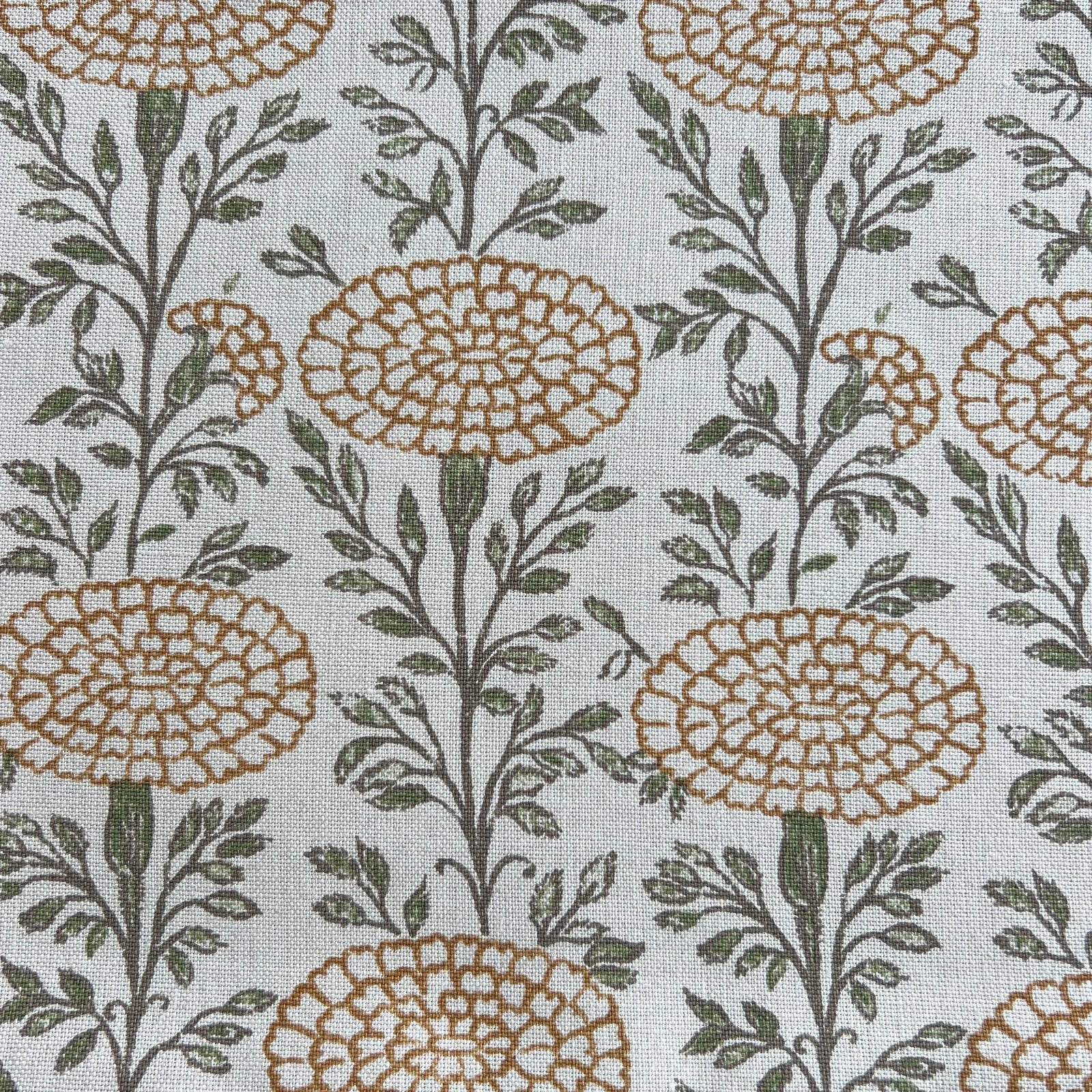 Lisa Fine Samode Flower Linen Fabric- 2 Yards | Chairish