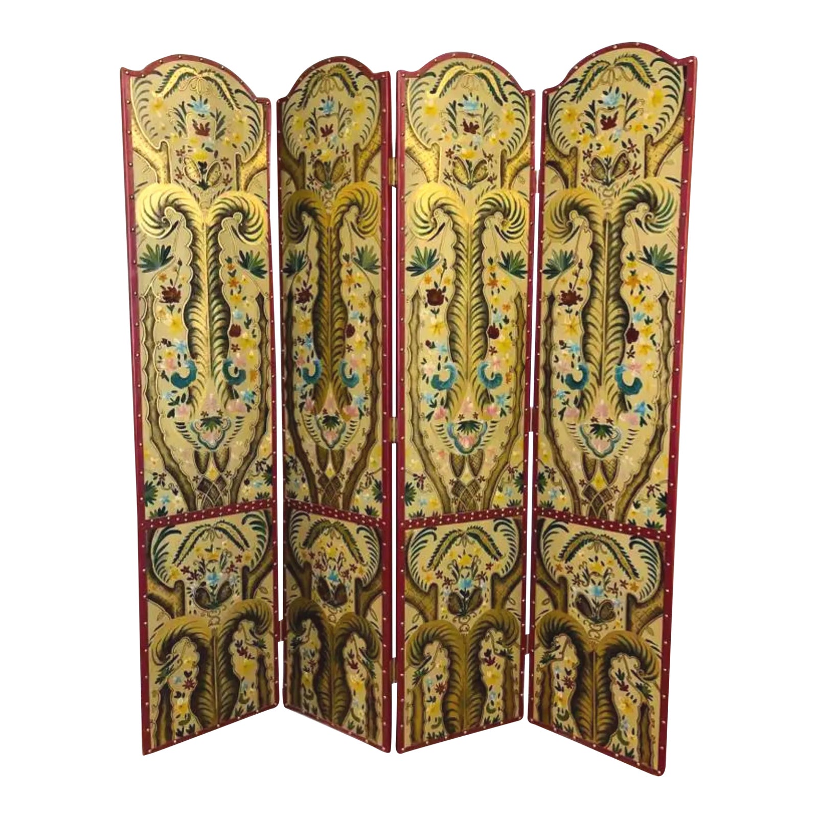Early 20th Century Rococo Baroque Gold Painted Screen Room Divider ...