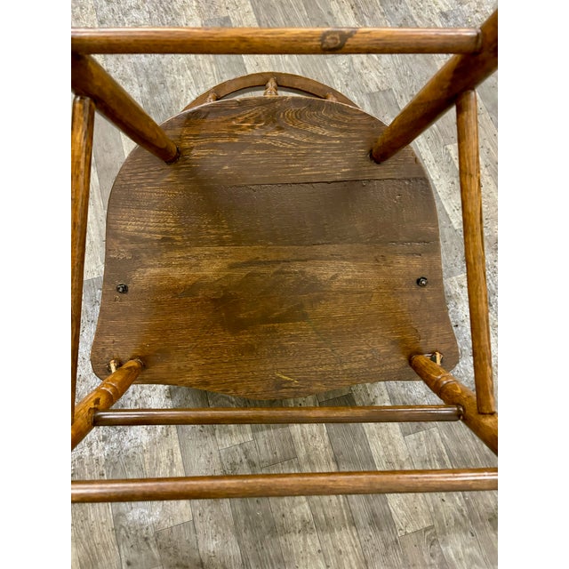 Antique Barrel Back Oak Pub Chair Captain's Chair | Chairish