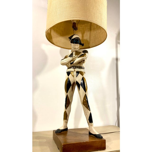 Mid-Century Harlequin Table Lamp With Matching Original Shade Made by ...