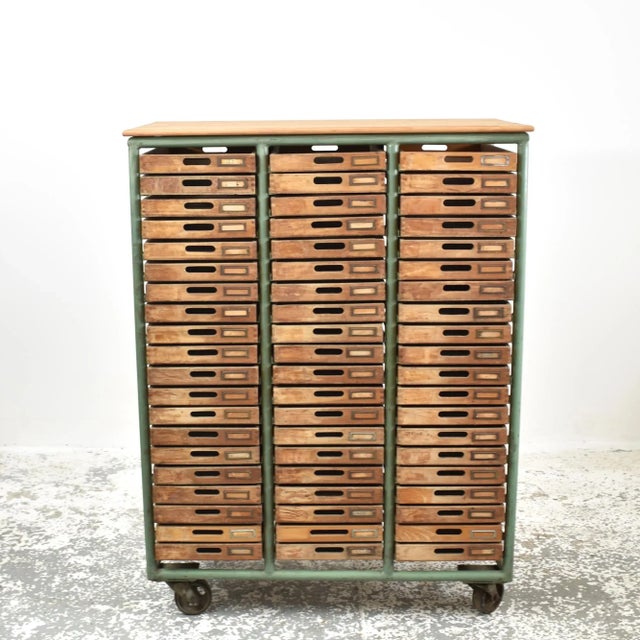 Vintage Industrial Haberdashery Storage Drawer Unit, 1940s | Chairish