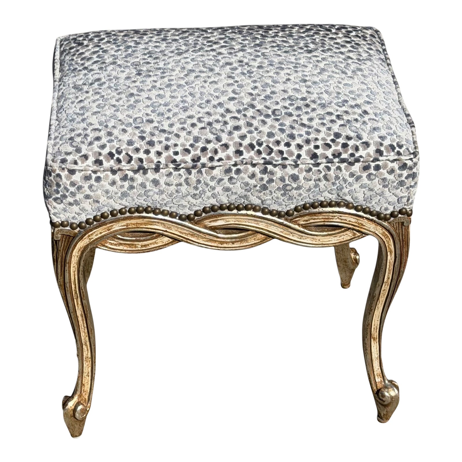 Regency Giltwood Ribbon Taboret Footstool Vanity Bench by Randy Esada ...