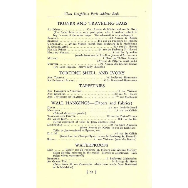 "Clara Laughlin's Paris Address Book" Laughlin Clara E. | Chairish