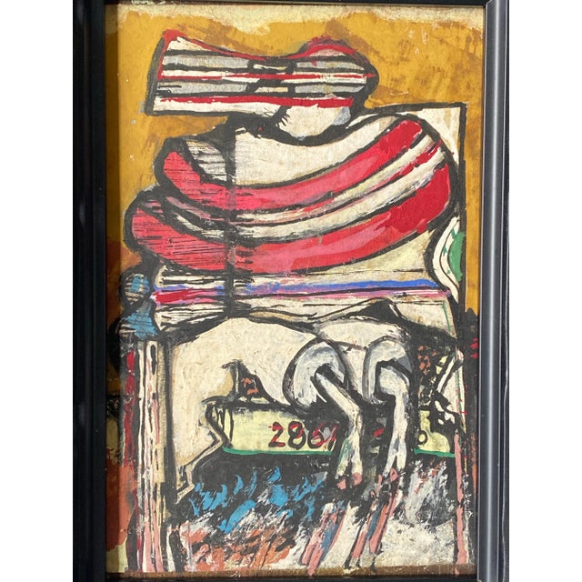 Original Neo Expressionist Painting on Board by Jack Hammack 1974, Framed | Chairish