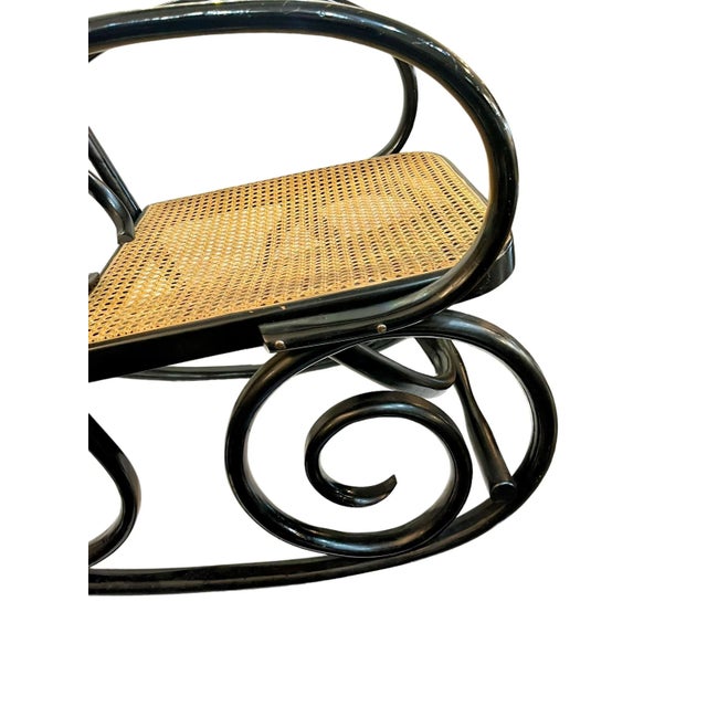 Mid 20th Century Vintage Thonet Style Black Bentwood Rocking Chair ...