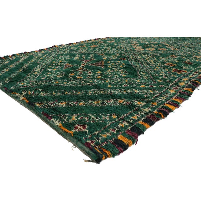 Vintage Green Beni M'Guild Moroccan Rug - 07'00 X 14'00 | Chairish