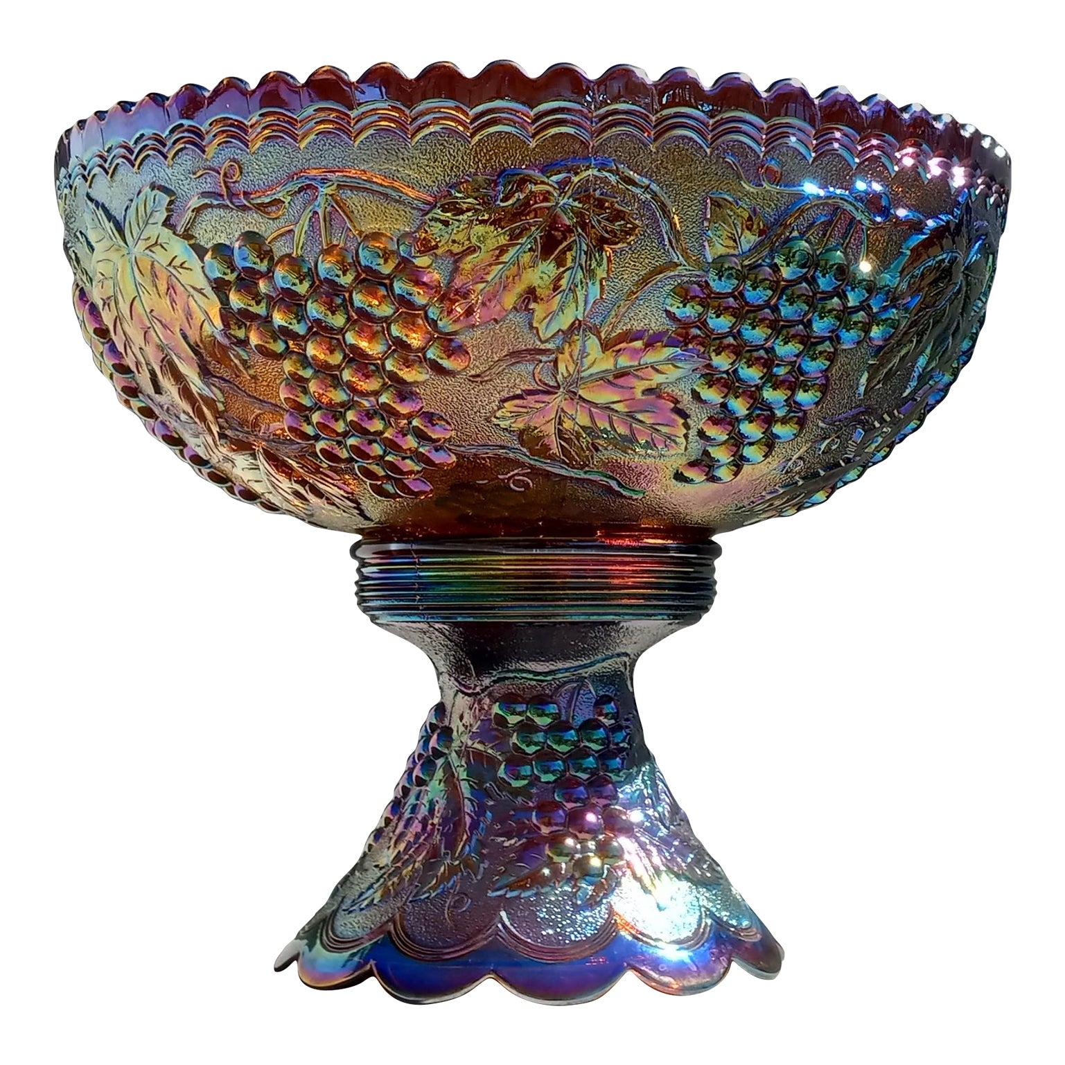 1960s Imperial Glass Company Punch Bowl & Stand Amethyst Purple Indiana ...