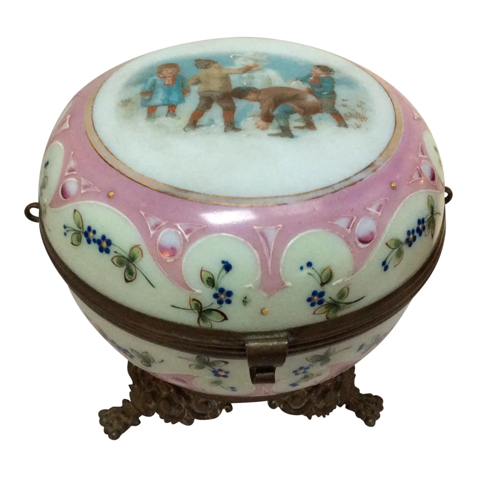 Antique Round Glass Box | Chairish