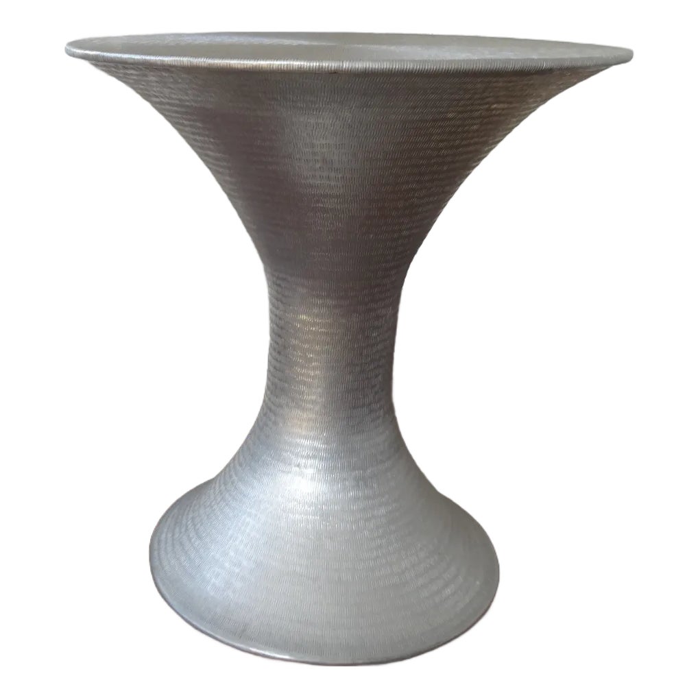 Mid Century Modern Aluminum Hour Glass Shaped Table | Chairish