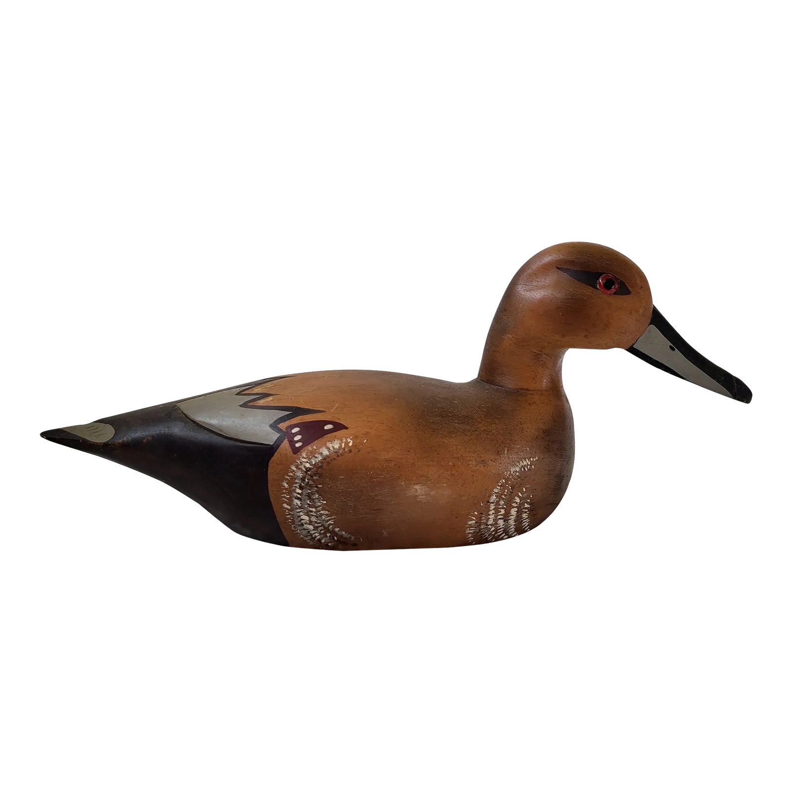1970s Hand Painted Wooden Duck Decoy | Chairish