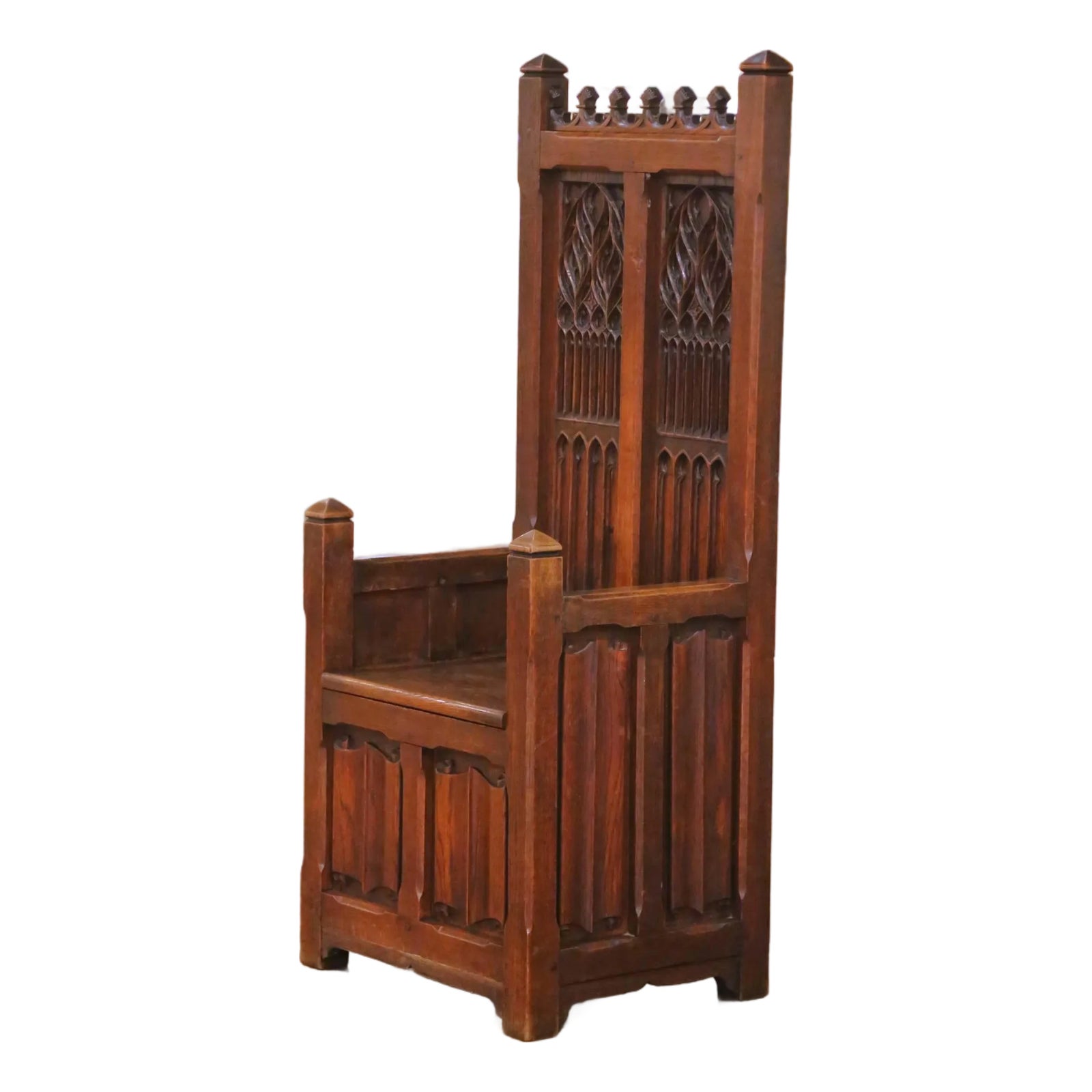 19th Century French Gothic Oak "Stalle De Chœur" Chair With Lift-Up ...