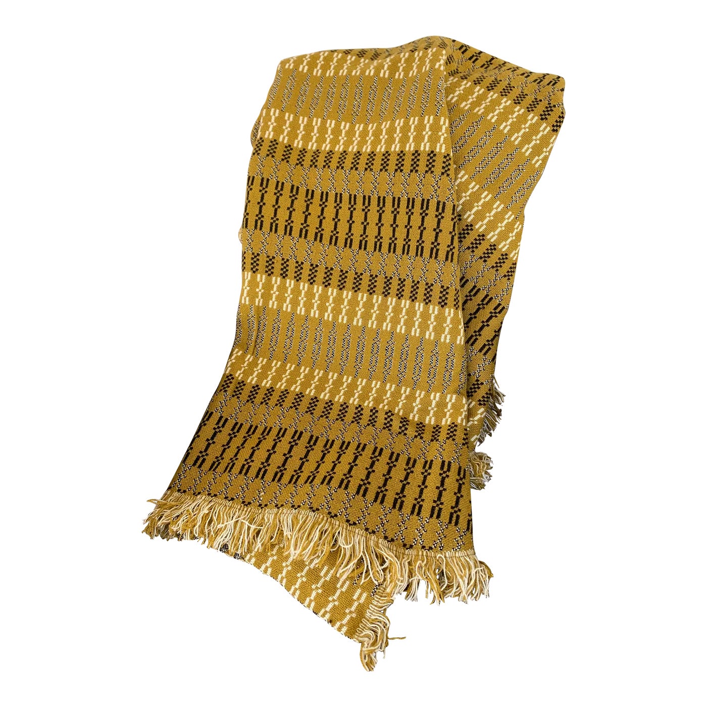 Late 20th Century Welsh Meirion Mill Wool Reversible Blanket | Chairish