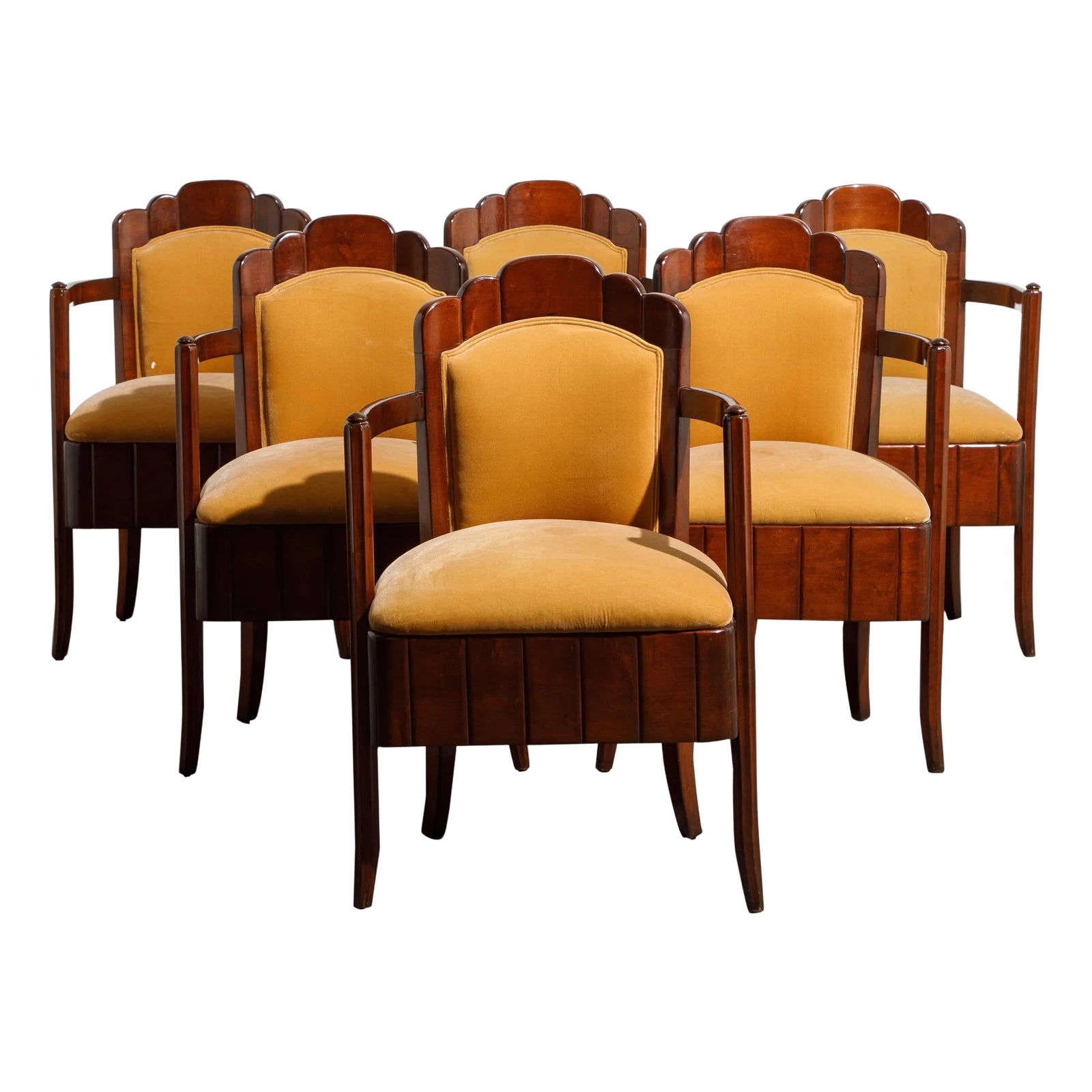 Important Pierre Patout Mahogany Dining Chairs from S.S. Île de France ...