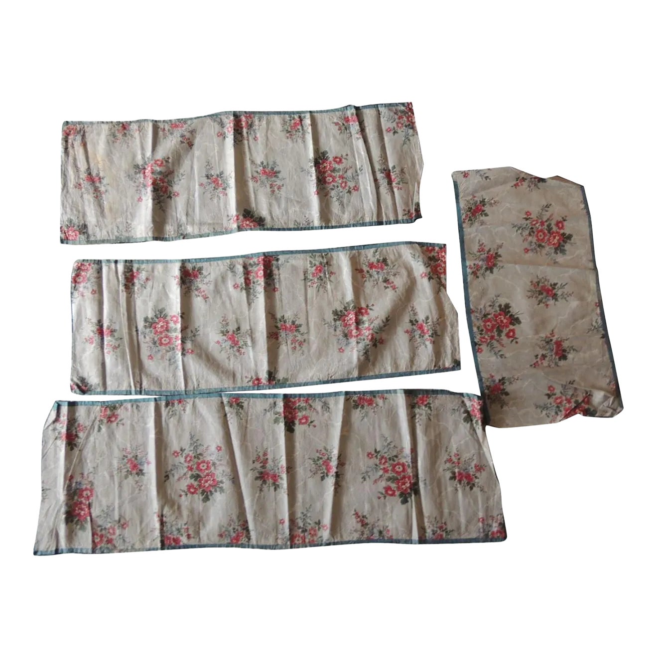 Antique Floral Valances Textiles - Set of 4 | Chairish