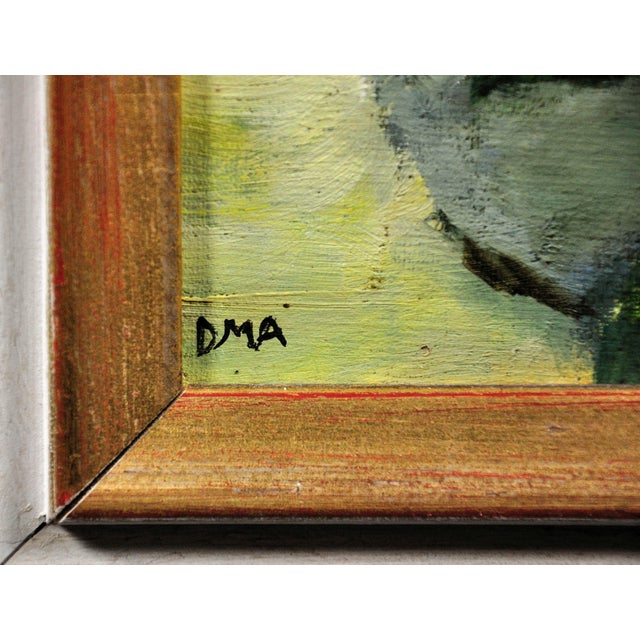 Late 20th Century "Pink Primulas & Pot Plants" Botanical Still Life Oil ...