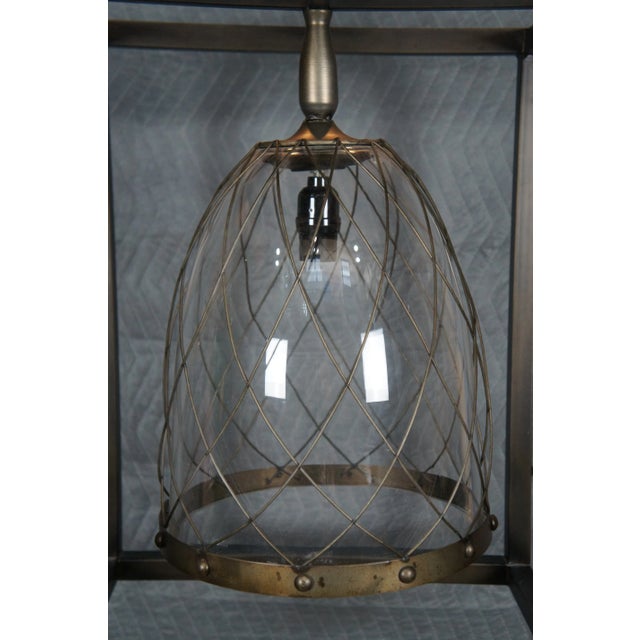 Vintage Karlin Industrial Nested Cage Glass Bell Pendant Light | Chairish