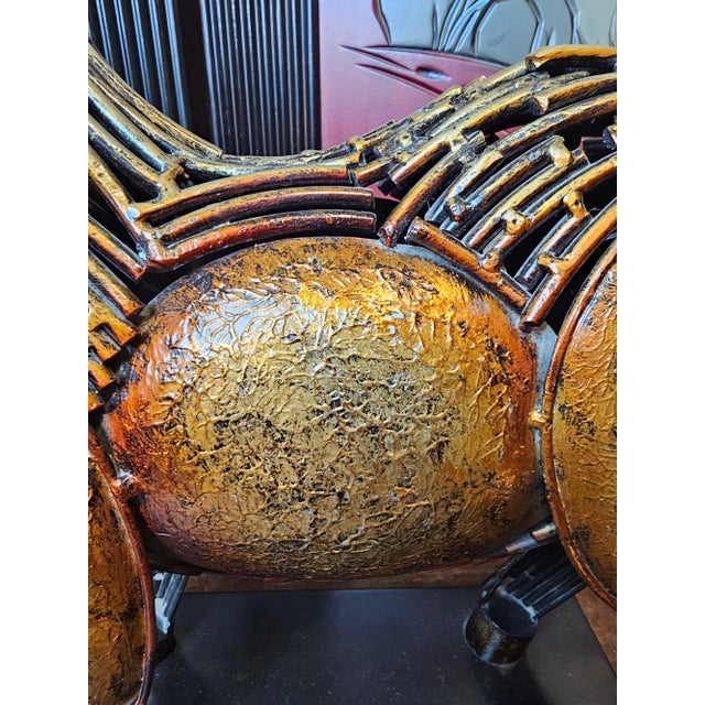 Vintage Welded Metal Brutalist Bull Sculpture | Chairish