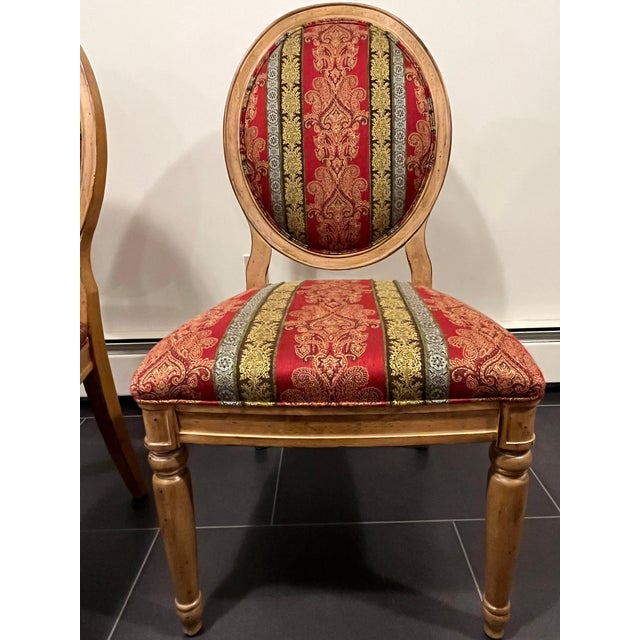 1980s Vintage Brocade Tapestry Chairs - Set of 4 | Chairish
