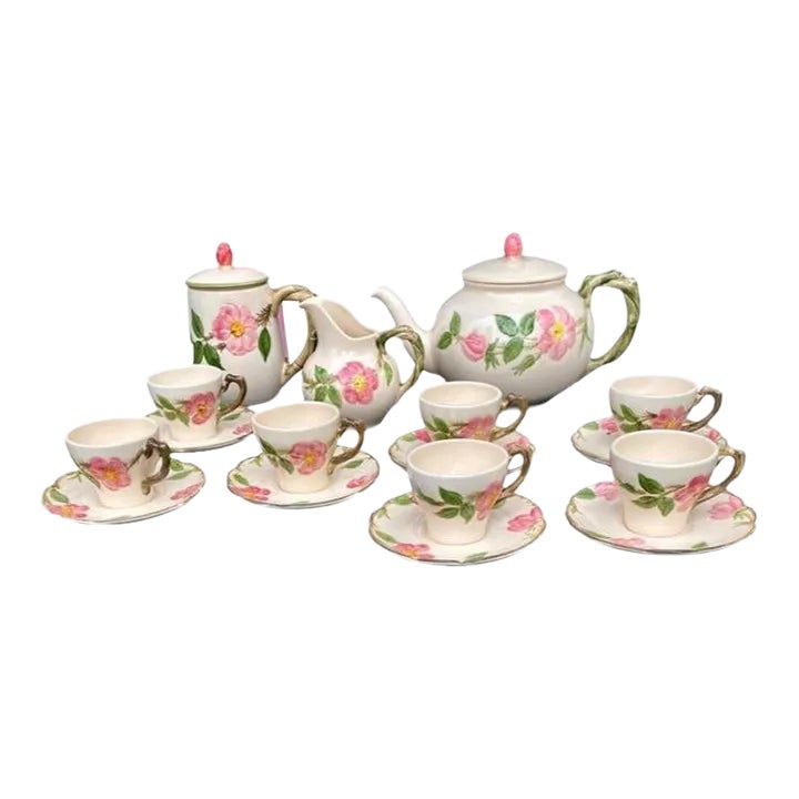 Vintage Franciscan Desert Rose Complete Tea Set- 17 Pieces | Chairish