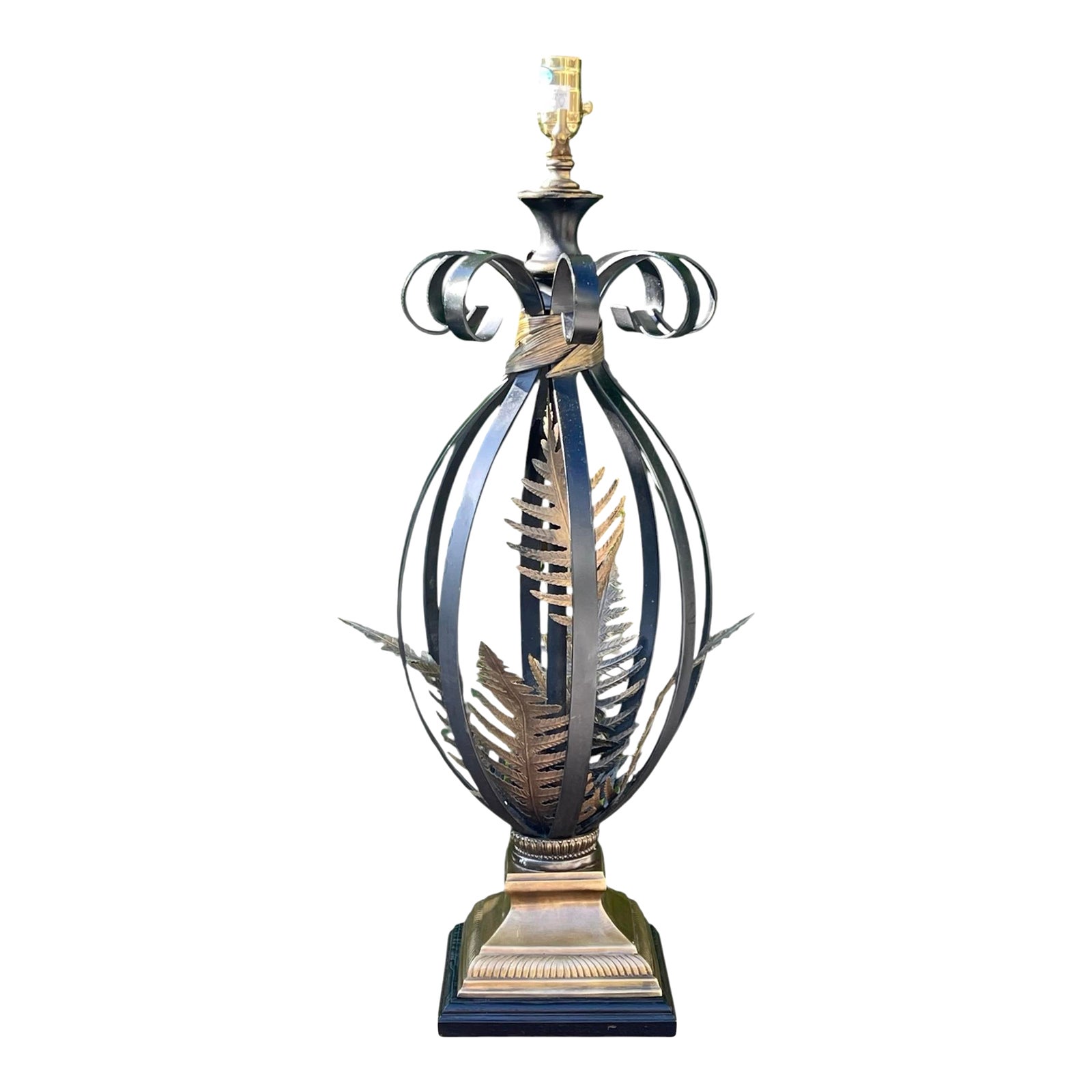 Vintage John-Richard Sculptural Fern Leaf Table Lamp | Chairish