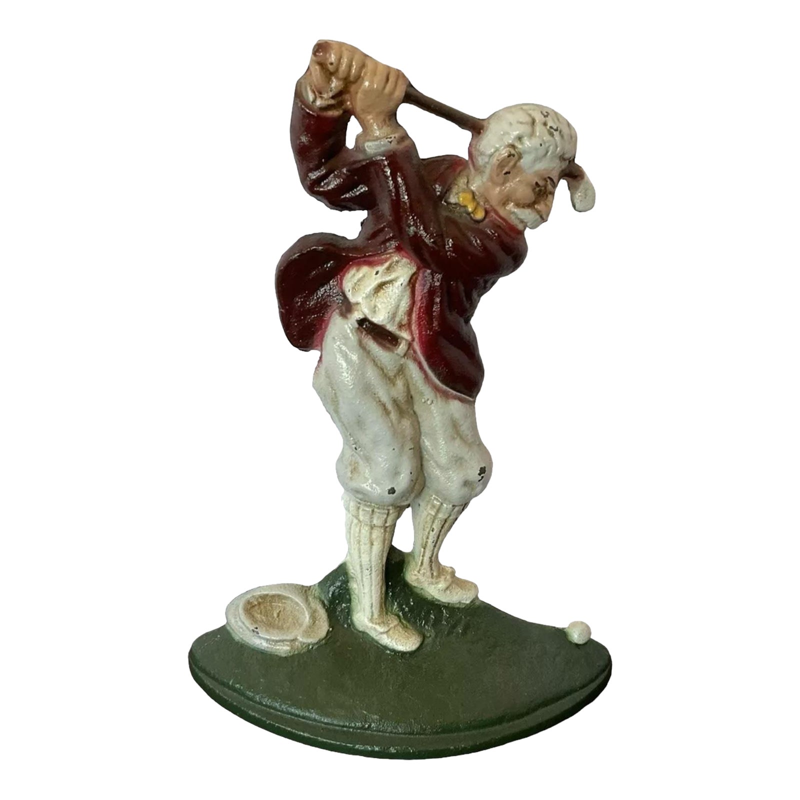 Vintage Cast Iron Swingng Golfer Doorstop by John Wright Usa | Chairish