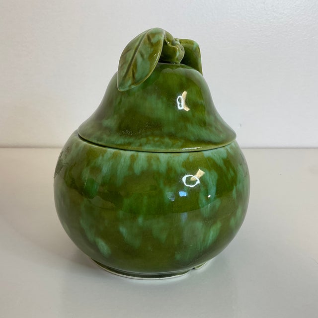 1950s Majolica Style Pear Box by Enchanto Co. | Chairish