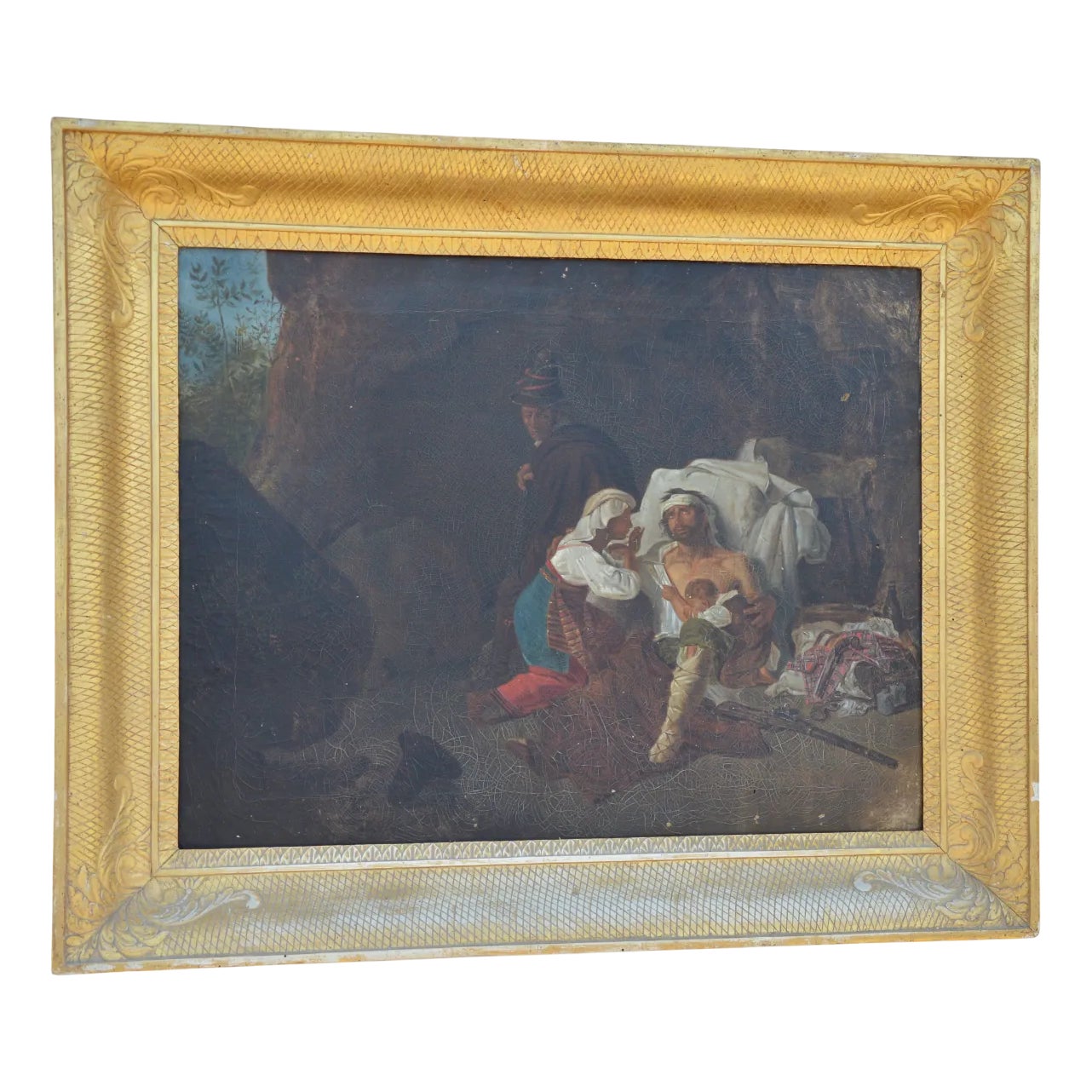 After Pieter Van Hanselaere, Le Brigand Blessé, 1800s, Oil on Canvas ...