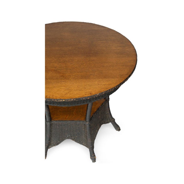Antique 6-Legged Wicker Table | Chairish